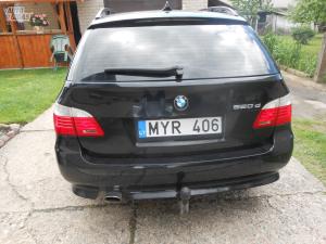 Black BMW 520 2008 in Kaunas, with an engine capacity of 2.00 L and mileage of 211 thousand km for 4500 €, photo 6 on AUTOMOTO.COM.LV