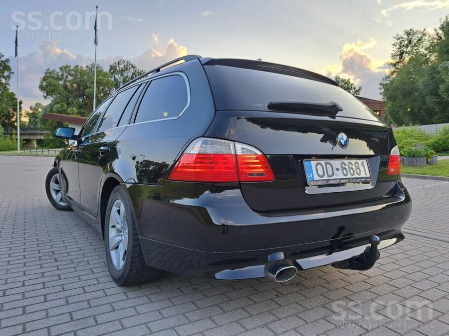 Black BMW 520 2008 in Rezekne, with an engine capacity of 2.00 L and mileage of 293 thousand km for 4250 €, photo 4 on AUTOMOTO.COM.LV