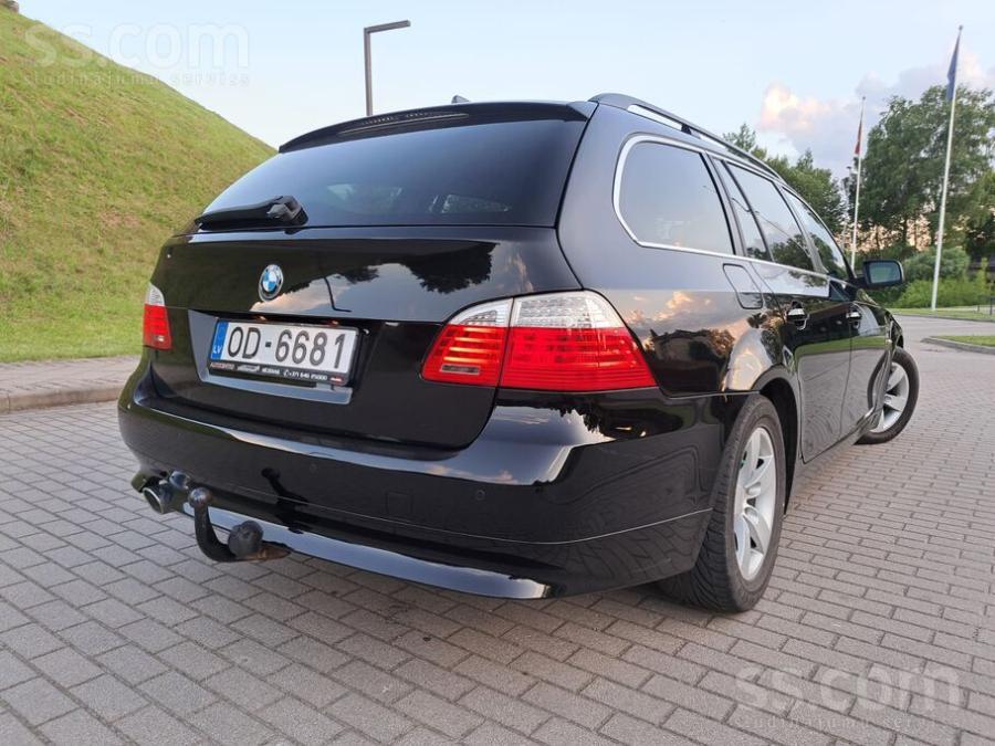 Black BMW 520 2008 in Rezekne, with an engine capacity of 2.00 L and mileage of 293 thousand km for 4250 €, photo 5 on AUTOMOTO.COM.LV