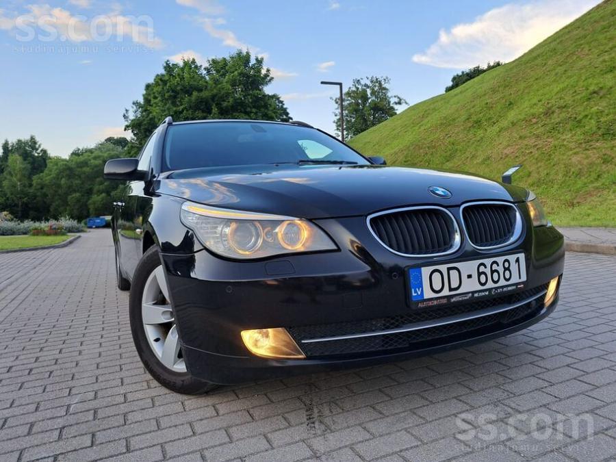 Black BMW 520 2008 in Rezekne, with an engine capacity of 2.00 L and mileage of 293 thousand km for 4250 €, photo 8 on AUTOMOTO.COM.LV