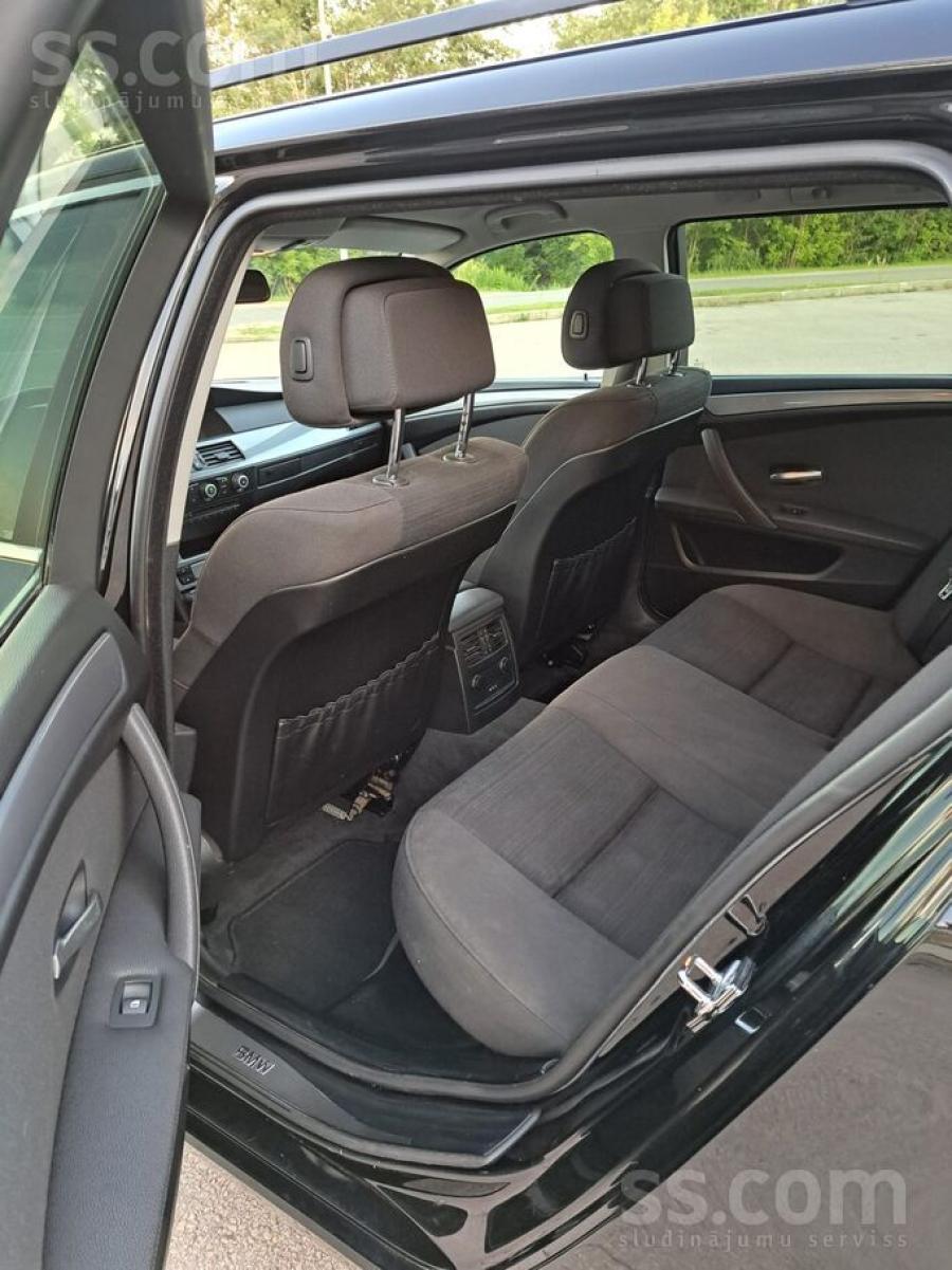 Black BMW 520 2008 in Rezekne, with an engine capacity of 2.00 L and mileage of 293 thousand km for 4250 €, photo 14 on AUTOMOTO.COM.LV
