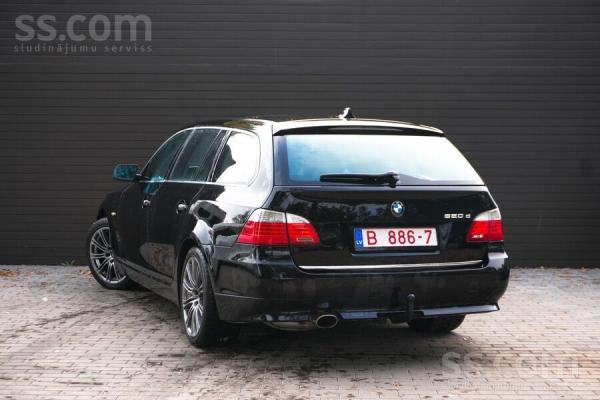 Black BMW 520 2008 in Riga, with an engine capacity of 2.00 L and mileage of 295 thousand km for 5390 €, photo 5 on AUTOMOTO.COM.LV