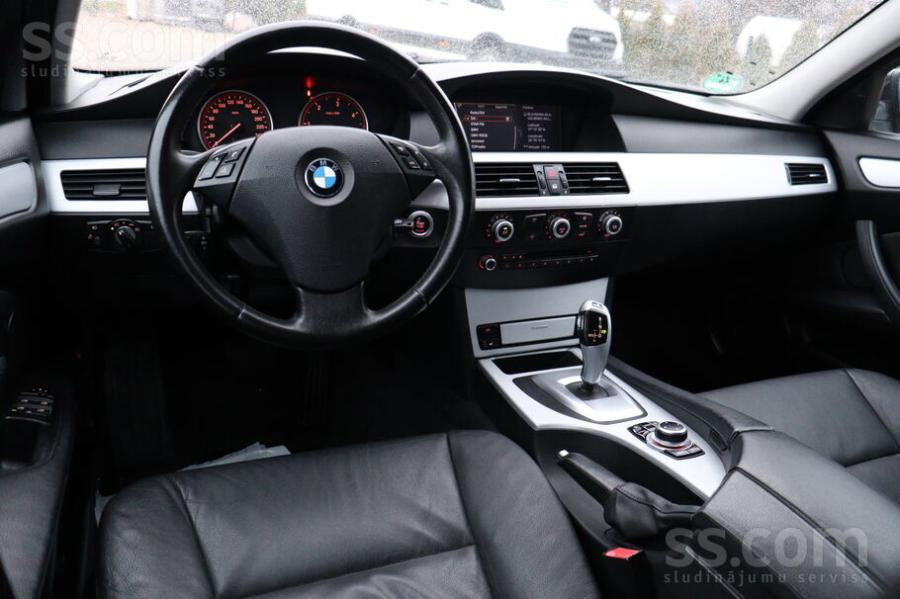 Black BMW 520 2009 in Gulbene, with an engine capacity of 2.00 L and mileage of 272 thousand km for 6990 €, photo 10 on AUTOMOTO.COM.LV