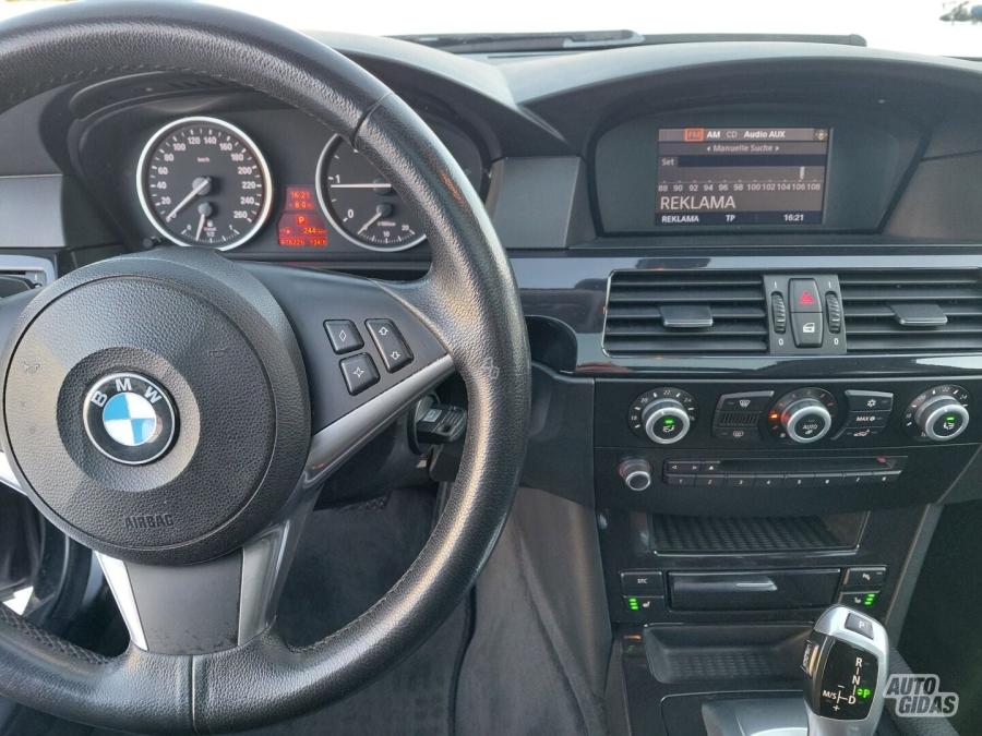 Black BMW 520 2009 in Vilkaviskis, with an engine capacity of 2.00 L and mileage of 415 thousand km for 3950 €, photo 20 on AUTOMOTO.COM.LV