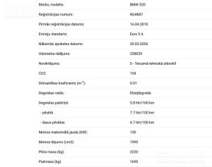 Черный БМВ 520 2010 в Рига, объемом двигателя 2.00 л и пробегом 0 тыс. км за 6350 €, фото 15 на AUTOMOTO.COM.LV