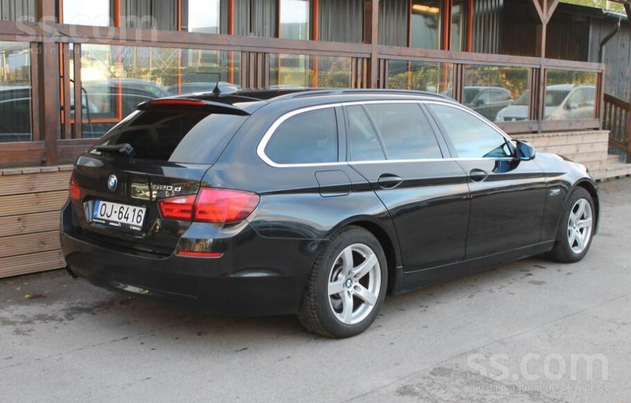 Black BMW 520 2010 in Riga, with an engine capacity of 2.00 L and mileage of 0 thousand km for 6650 €, photo 8 on AUTOMOTO.COM.LV
