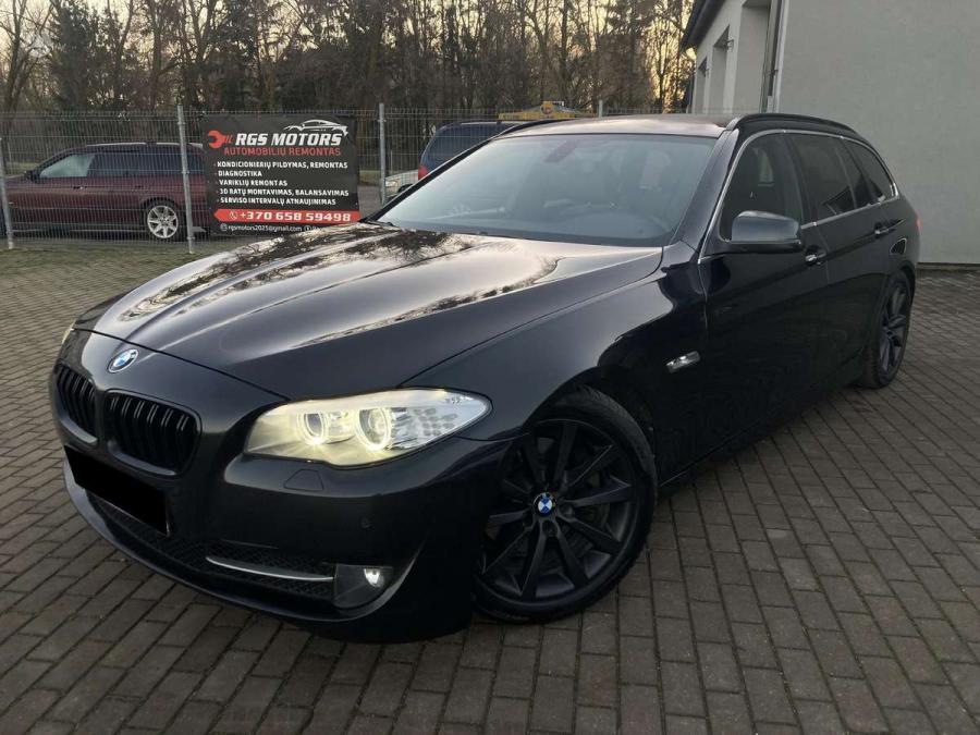 Black BMW 520 2011 in Marijampole, with an engine capacity of 2.00 L and mileage of 271 thousand km for 6750 €, photo 1 on AUTOMOTO.COM.LV