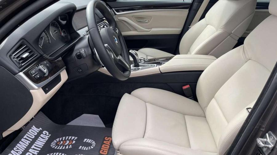 Black BMW 520 2011 in Marijampole, with an engine capacity of 2.00 L and mileage of 327 thousand km for 9900 €, photo 13 on AUTOMOTO.COM.LV