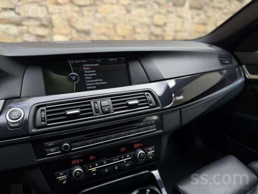 Black BMW 520 2011 in Cesis, with an engine capacity of 2.00 L and mileage of 280 thousand km for 8450 €, photo 13 on AUTOMOTO.COM.LV