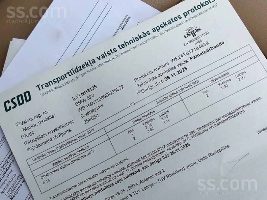 Black BMW 520 2012 in Riga, with an engine capacity of 2.00 L and mileage of 262 thousand km for 9900 €, photo 15 on AUTOMOTO.COM.LV