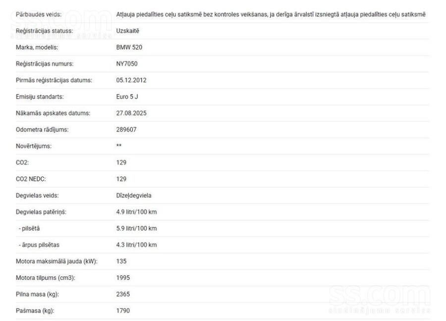 Черный БМВ 520 2012 в Елгава, объемом двигателя 2.00 л и пробегом 290 тыс. км за 7950 €, фото 28 на AUTOMOTO.COM.LV