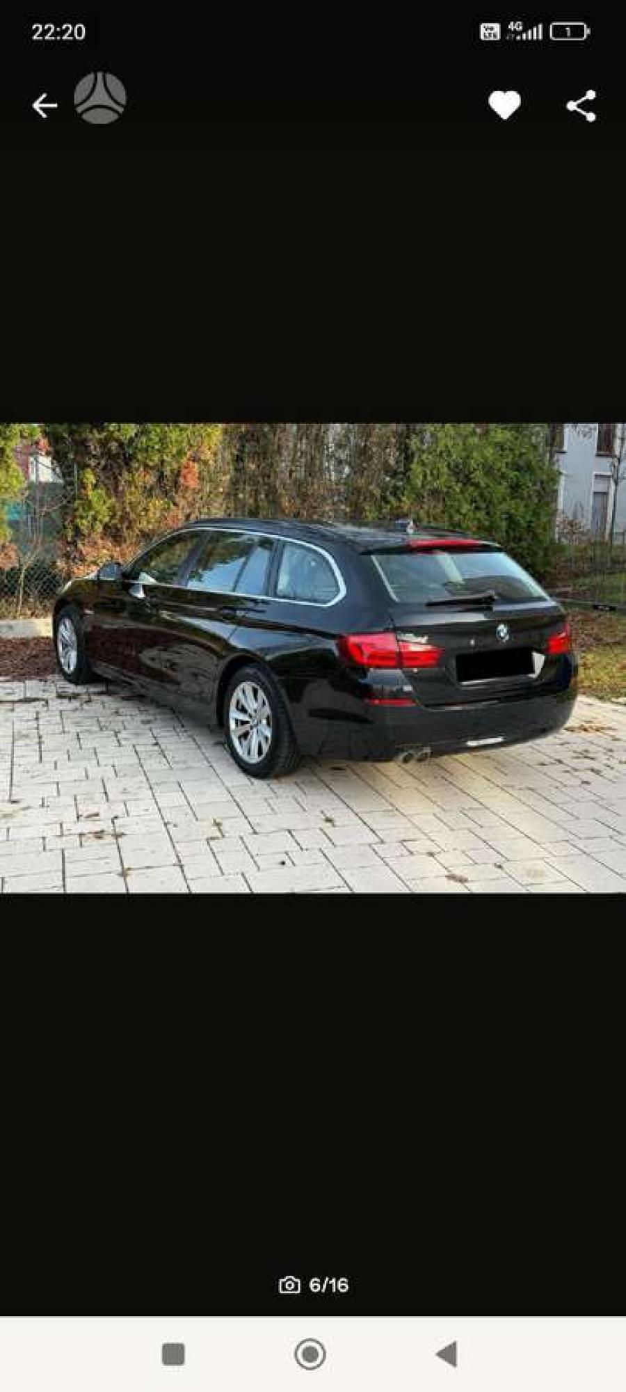 Melns BMW 520 2012 Marijampole, ar dzinēja tilpumu 2.00 L un nobraukumu 352 tūkst. km par 4800 €, foto 4 vietnē AUTOMOTO.COM.LV