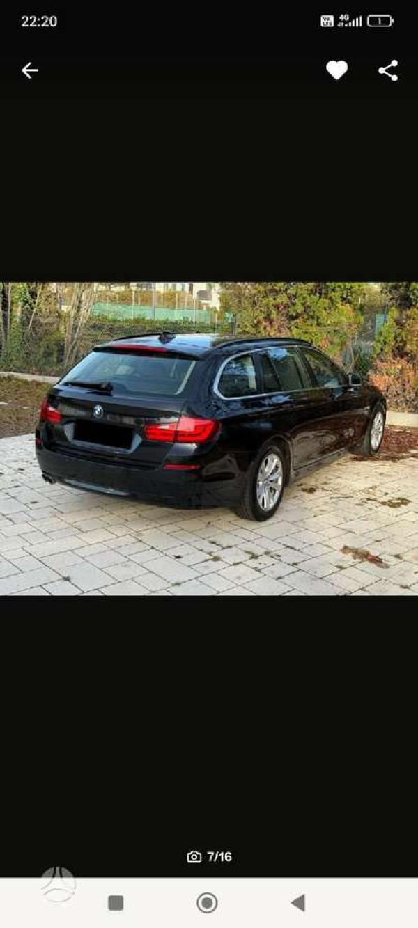 Black BMW 520 2012 in Marijampole, with an engine capacity of 2.00 L and mileage of 352 thousand km for 4800 €, photo 5 on AUTOMOTO.COM.LV