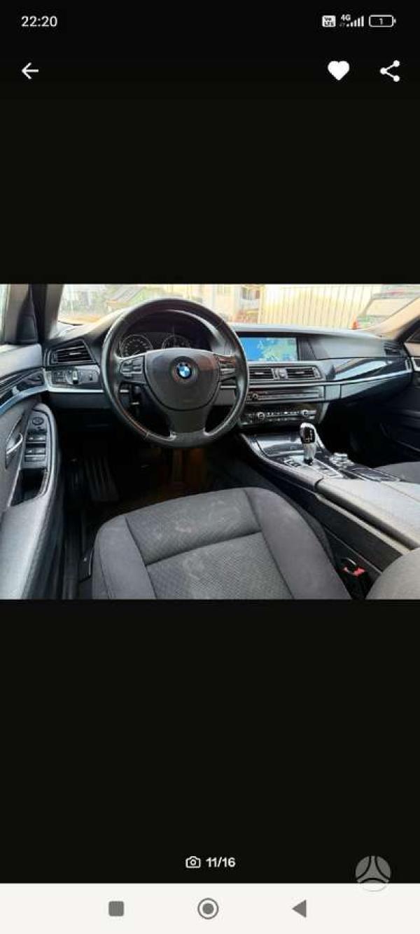 Black BMW 520 2012 in Marijampole, with an engine capacity of 2.00 L and mileage of 352 thousand km for 4800 €, photo 9 on AUTOMOTO.COM.LV