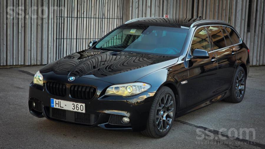 Black BMW 520 2012 in Riga, with an engine capacity of 2.00 L and mileage of 359 thousand km for 9700 €, photo 1 on AUTOMOTO.COM.LV