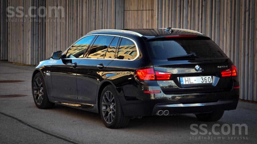 Black BMW 520 2012 in Riga, with an engine capacity of 2.00 L and mileage of 359 thousand km for 9700 €, photo 5 on AUTOMOTO.COM.LV