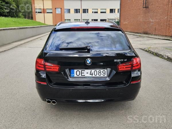Black BMW 520 2012 in Jekabpils, with an engine capacity of 2.00 L and mileage of 301 thousand km for 8990 €, photo 8 on AUTOMOTO.COM.LV