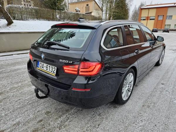 Black BMW 520 2012 in Jekabpils, with an engine capacity of 2.00 L and mileage of 269 thousand km for 9490 €, photo 6 on AUTOMOTO.COM.LV