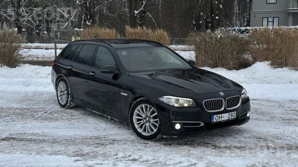 Black BMW 520 2013 in Jurmala, with an engine capacity of 2.00 L and mileage of 211 thousand km for 12800 €, photo 1 on AUTOMOTO.COM.LV