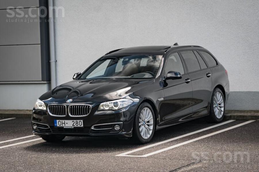 Black BMW 520 2013 in Riga, with an engine capacity of 2.00 L and mileage of 215 thousand km for 10750 €, photo 1 on AUTOMOTO.COM.LV