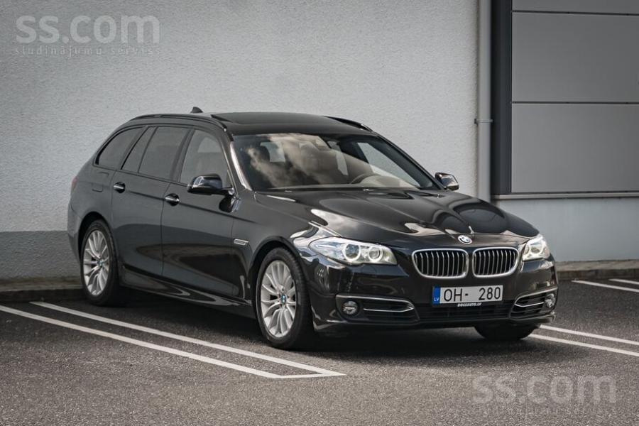 Black BMW 520 2013 in Riga, with an engine capacity of 2.00 L and mileage of 215 thousand km for 10750 €, photo 4 on AUTOMOTO.COM.LV