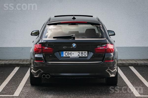 Black BMW 520 2013 in Riga, with an engine capacity of 2.00 L and mileage of 215 thousand km for 10750 €, photo 5 on AUTOMOTO.COM.LV