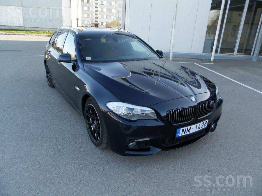 Black BMW 520 2013 in Bauska, with an engine capacity of 2.00 L and mileage of 342 thousand km for 9995 €, photo 1 on AUTOMOTO.COM.LV