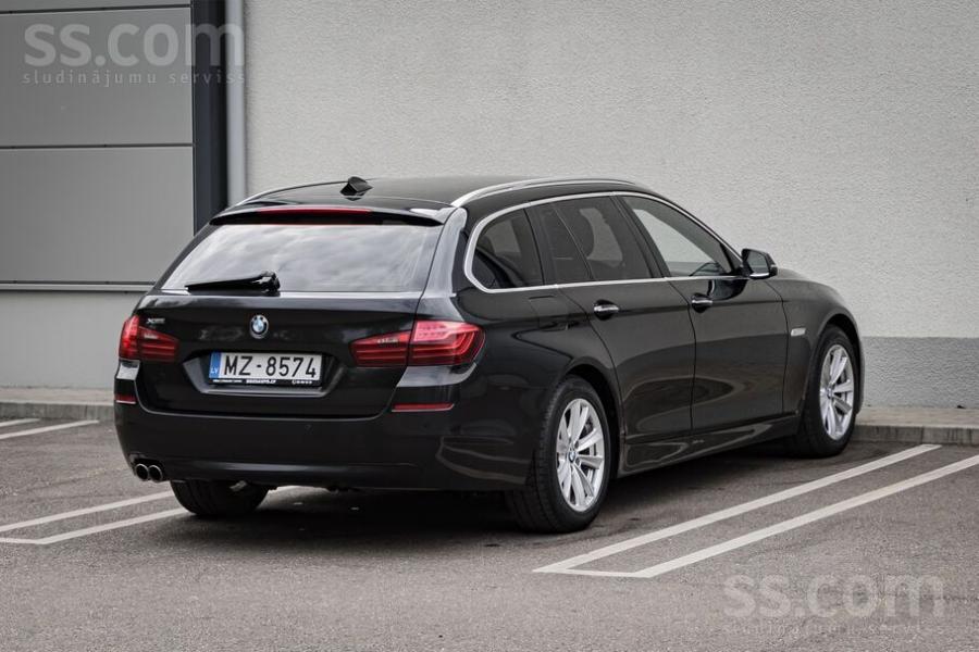Black BMW 520 2014 in Riga, with an engine capacity of 2.00 L and mileage of 0 thousand km for 10550 €, photo 4 on AUTOMOTO.COM.LV
