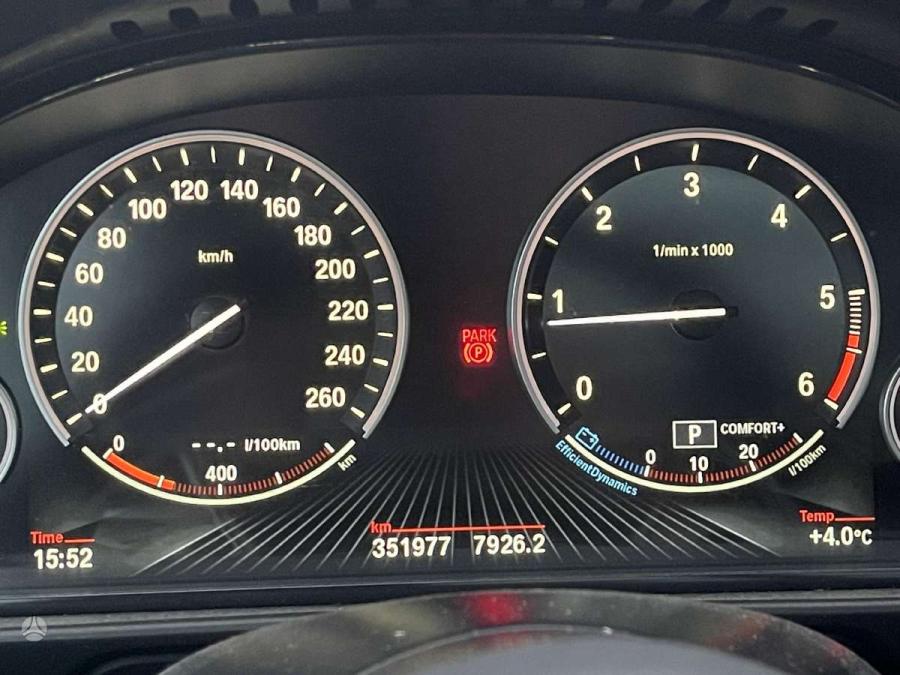 Black BMW 520 2014 in Vilnius, with an engine capacity of 2.00 L and mileage of 352 thousand km for 11500 €, photo 22 on AUTOMOTO.COM.LV