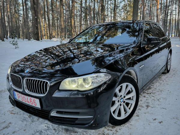 Black BMW 520 2014 in Trakai, with an engine capacity of 2.00 L and mileage of 344 thousand km for 6999 €, photo 4 on AUTOMOTO.COM.LV