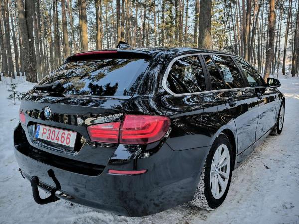 Black BMW 520 2014 in Trakai, with an engine capacity of 2.00 L and mileage of 344 thousand km for 6999 €, photo 8 on AUTOMOTO.COM.LV