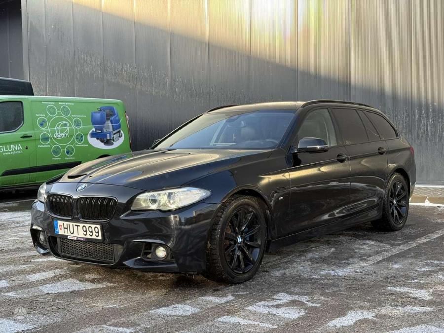Black BMW 520 2014 in Vilnius, with an engine capacity of 2.00 L and mileage of 254 thousand km for 9950 €, photo 3 on AUTOMOTO.COM.LV
