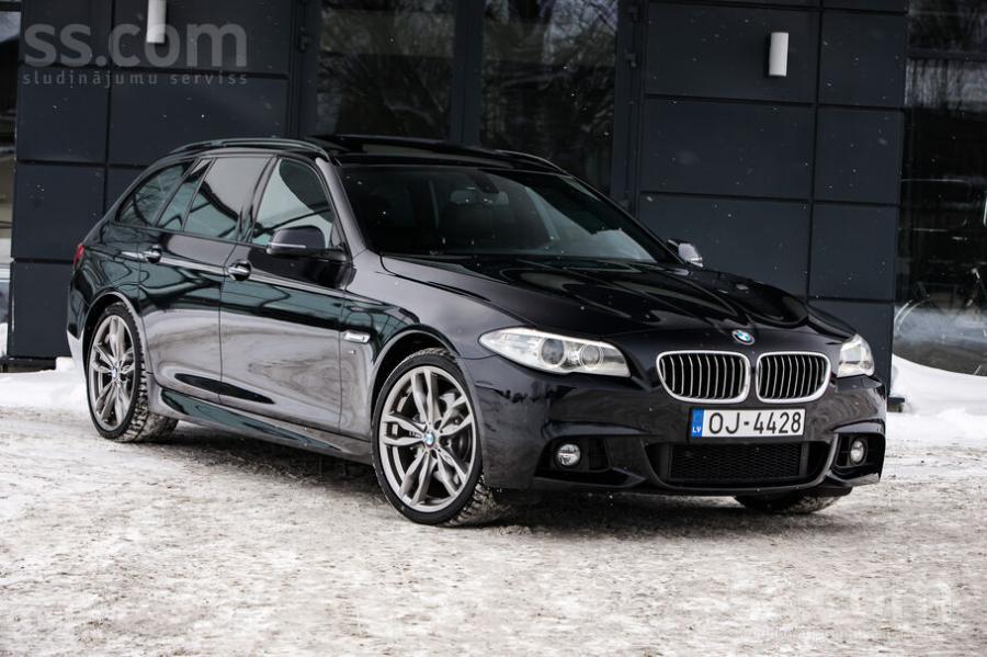 Black BMW 520 2014 in Dobele, with an engine capacity of 2.00 L and mileage of 257 thousand km for 12850 €, photo 1 on AUTOMOTO.COM.LV