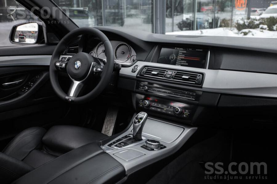 Black BMW 520 2014 in Dobele, with an engine capacity of 2.00 L and mileage of 257 thousand km for 12850 €, photo 14 on AUTOMOTO.COM.LV