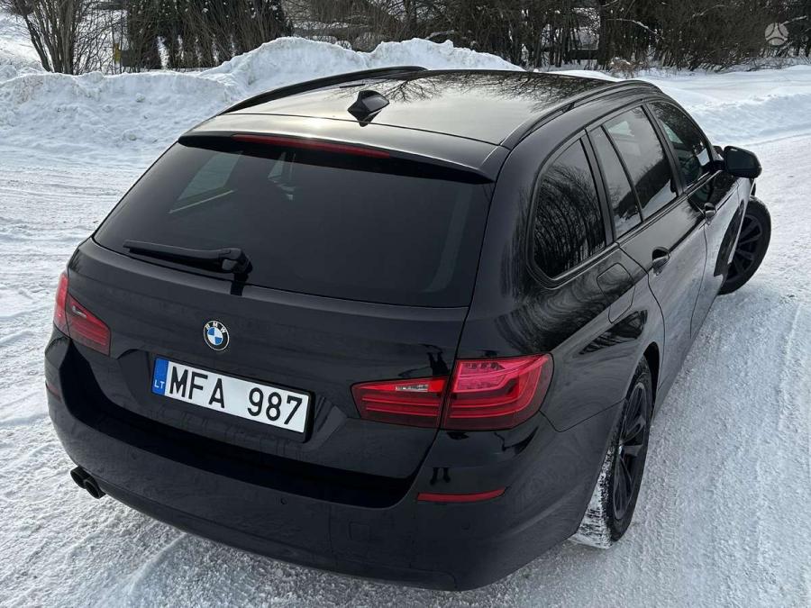 Black BMW 520 2014 in Utena, with an engine capacity of 2.00 L and mileage of 265 thousand km for 9200 €, photo 13 on AUTOMOTO.COM.LV