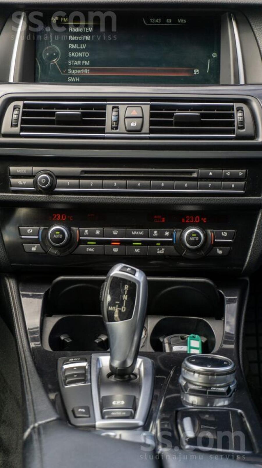 Black BMW 520 2014 in Riga, with an engine capacity of 2.00 L and mileage of 280 thousand km for 11490 €, photo 14 on AUTOMOTO.COM.LV