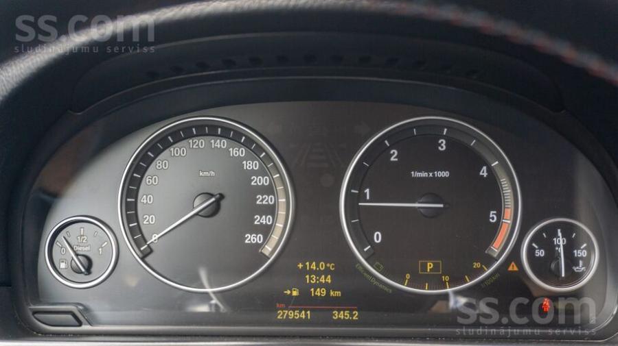 Black BMW 520 2014 in Riga, with an engine capacity of 2.00 L and mileage of 280 thousand km for 11490 €, photo 27 on AUTOMOTO.COM.LV
