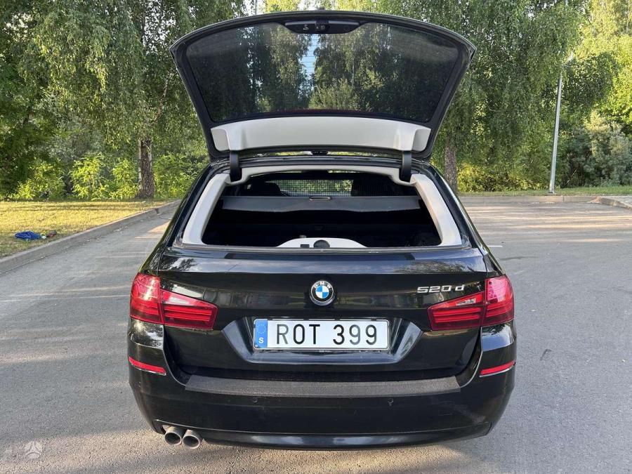 Black BMW 520 2014 in Siauliai, with an engine capacity of 2.00 L and mileage of 265 thousand km for 8400 €, photo 23 on AUTOMOTO.COM.LV