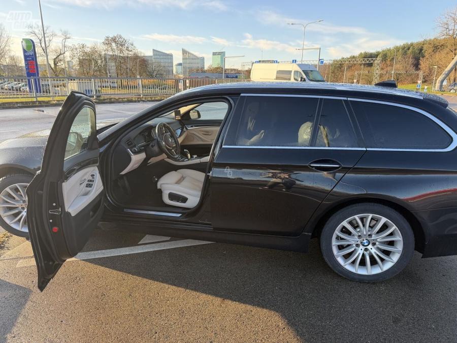 Black BMW 520 2014 in Vilnius, with an engine capacity of 2.00 L and mileage of 217 thousand km for 12936 €, photo 3 on AUTOMOTO.COM.LV