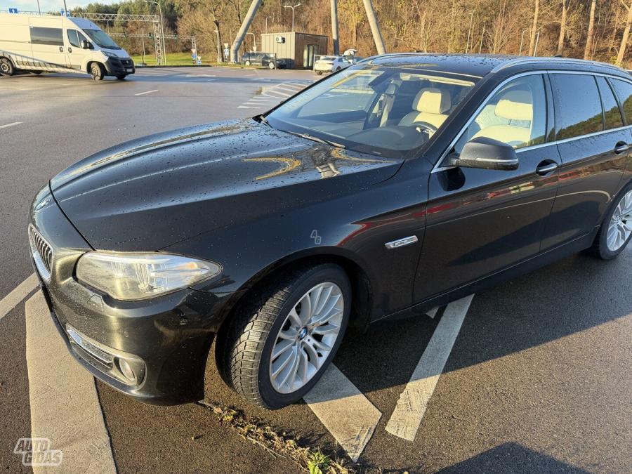 Black BMW 520 2014 in Vilnius, with an engine capacity of 2.00 L and mileage of 217 thousand km for 12936 €, photo 4 on AUTOMOTO.COM.LV