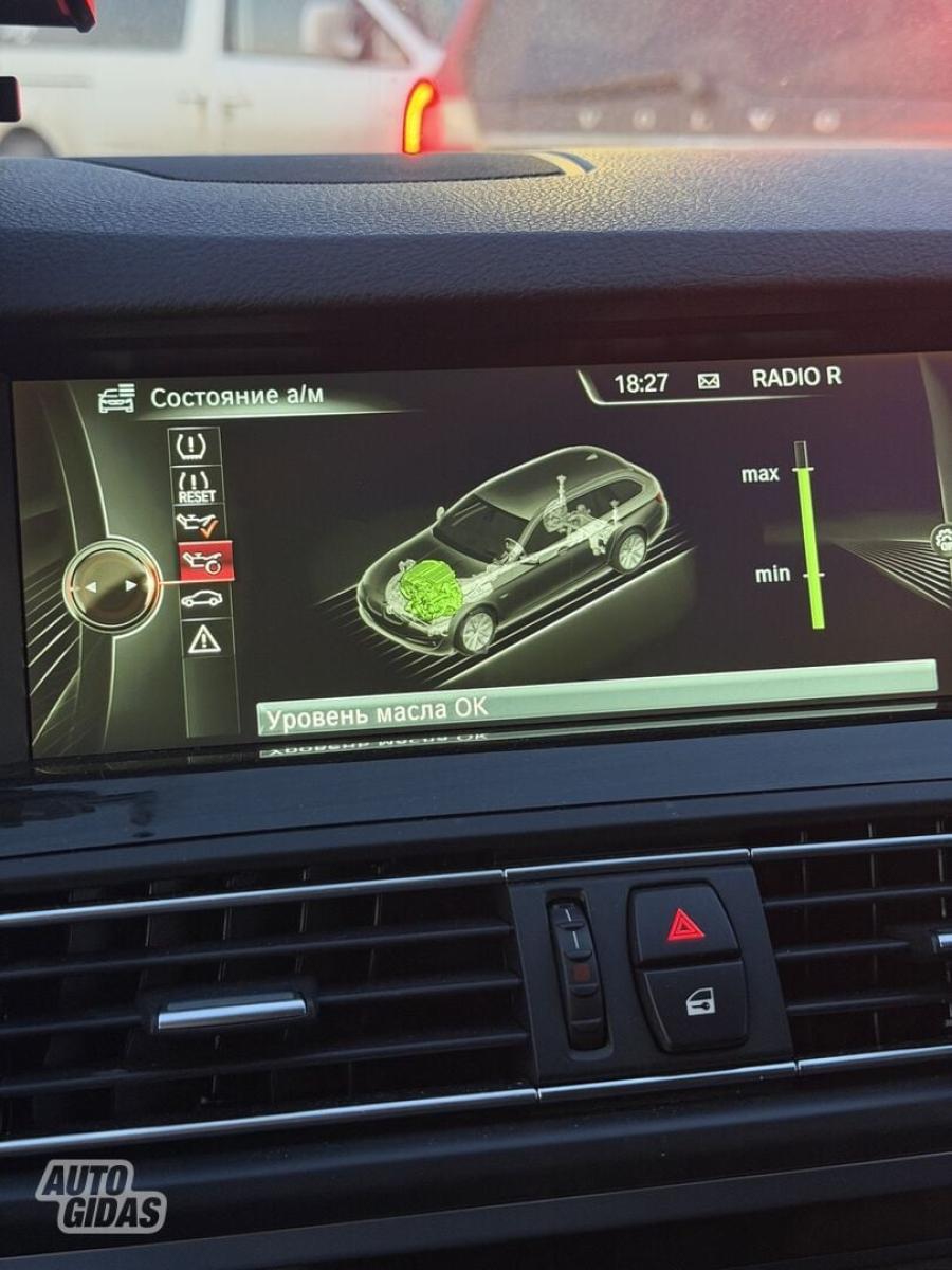 Black BMW 520 2014 in Vilnius, with an engine capacity of 2.00 L and mileage of 217 thousand km for 12936 €, photo 12 on AUTOMOTO.COM.LV