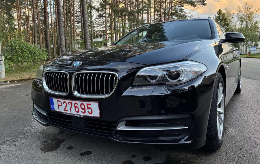 Black BMW 520 2014 in Druskininkai, with an engine capacity of 2.00 L and mileage of 271 thousand km for 9700 €, photo 3 on AUTOMOTO.COM.LV