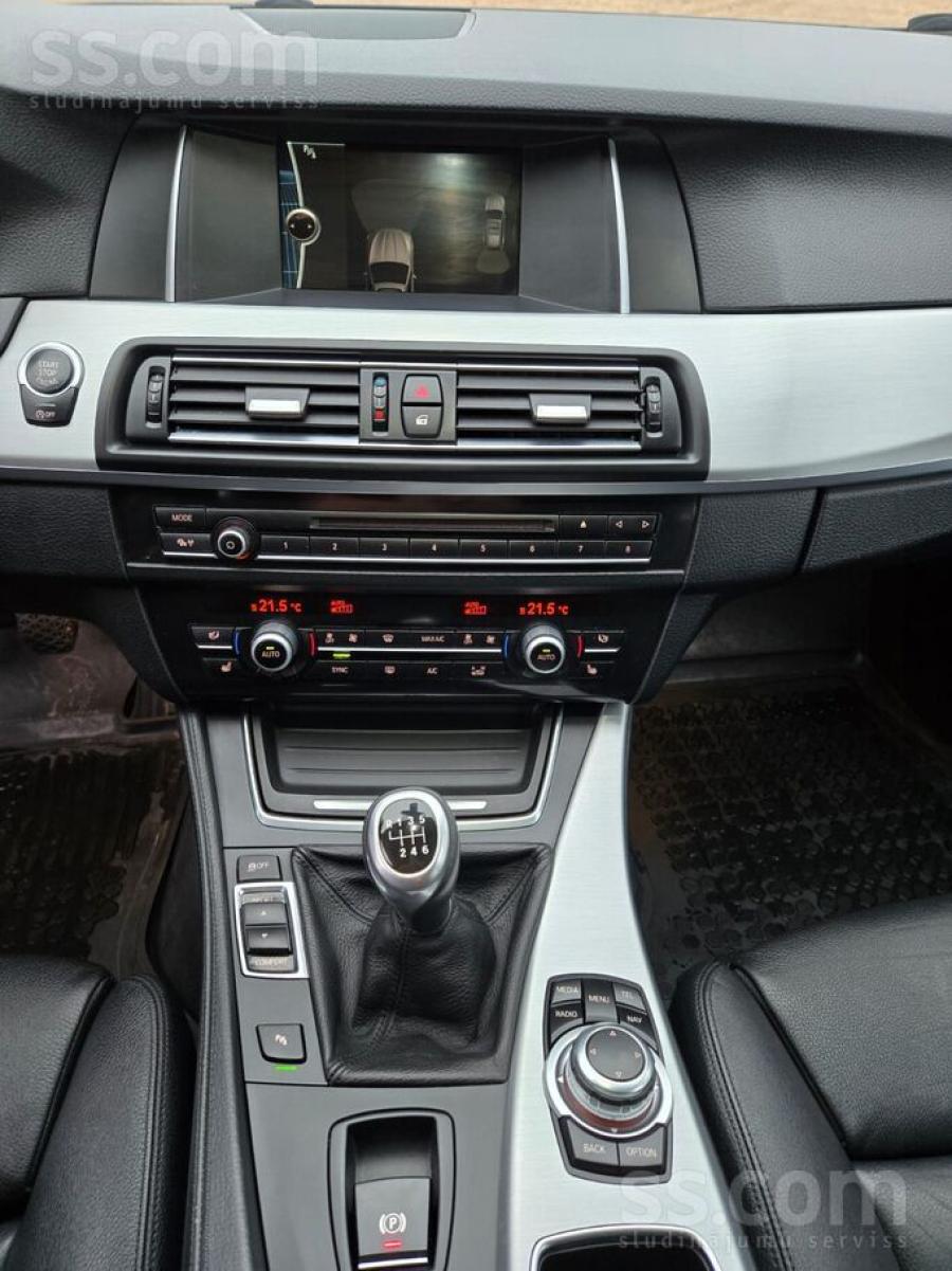Black BMW 520 2014 in Jurmala, with an engine capacity of 2.00 L and mileage of 207 thousand km for 8100 €, photo 13 on AUTOMOTO.COM.LV