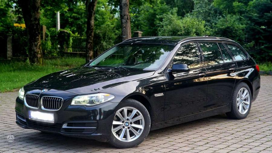 Black BMW 520 2014 in Vilnius, with an engine capacity of 2.00 L and mileage of 360 thousand km for 9200 €, photo 3 on AUTOMOTO.COM.LV