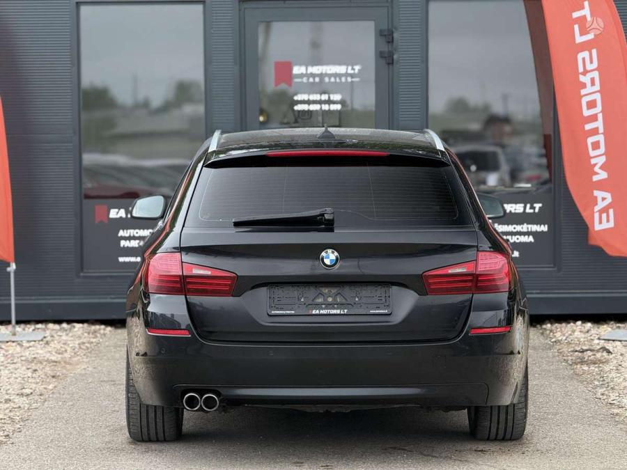Black BMW 520 2014 in Vilnius, with an engine capacity of 2.00 L and mileage of 368 thousand km for 8300 €, photo 7 on AUTOMOTO.COM.LV