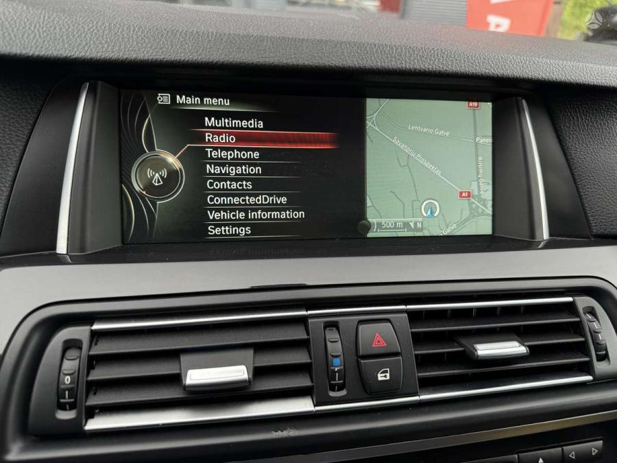 Black BMW 520 2014 in Vilnius, with an engine capacity of 2.00 L and mileage of 368 thousand km for 8300 €, photo 23 on AUTOMOTO.COM.LV