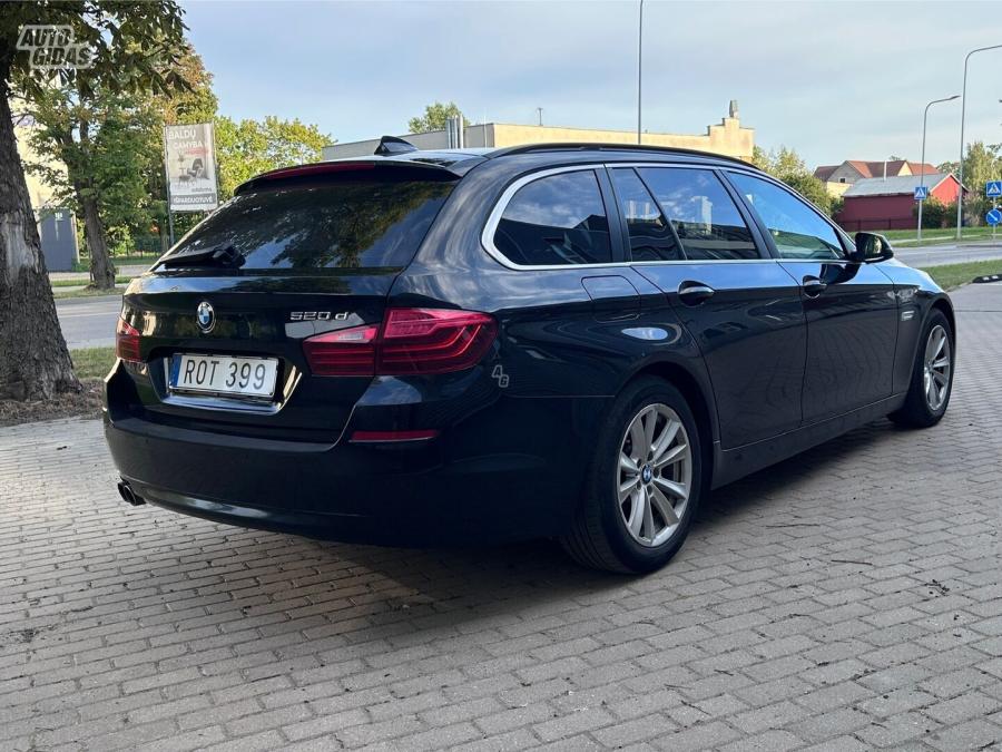 Black BMW 520 2014 in Vilnius, with an engine capacity of 2.00 L and mileage of 266 thousand km for 8200 €, photo 5 on AUTOMOTO.COM.LV