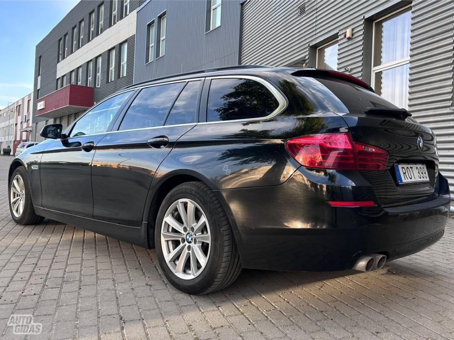 Black BMW 520 2014 in Vilnius, with an engine capacity of 2.00 L and mileage of 266 thousand km for 8200 €, photo 14 on AUTOMOTO.COM.LV