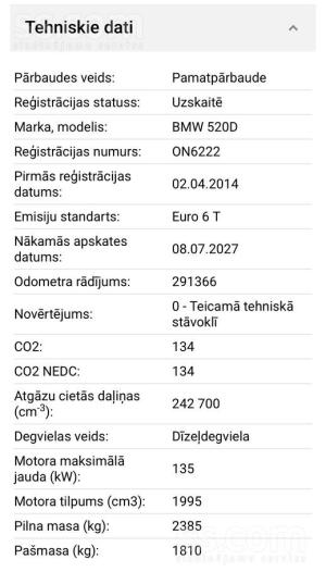 Black BMW 520 2014 in Riga, with an engine capacity of 2.00 L and mileage of 292 thousand km for 13700 €, photo 24 on AUTOMOTO.COM.LV