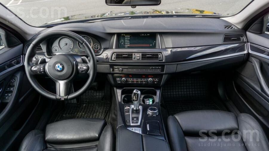Black BMW 520 2014 in Riga, with an engine capacity of 2.00 L and mileage of 280 thousand km for 10190 €, photo 12 on AUTOMOTO.COM.LV